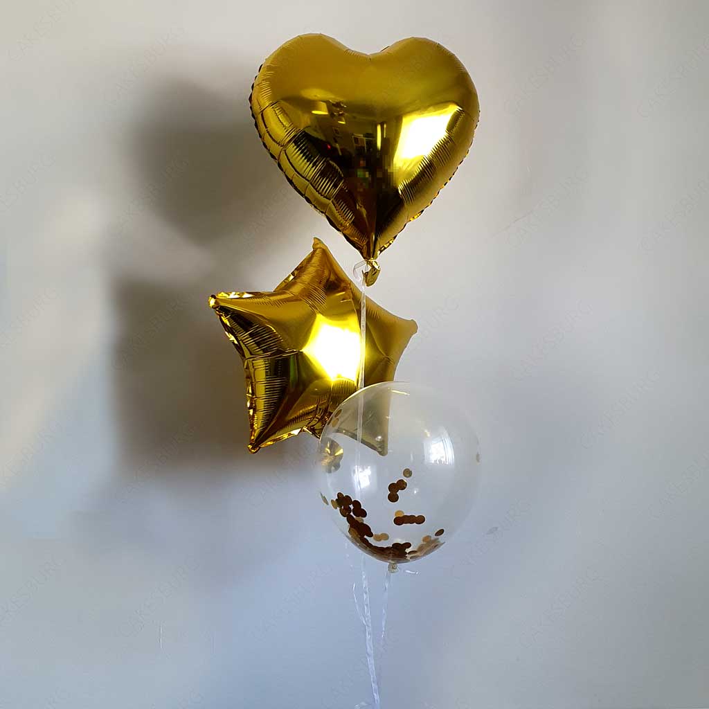 18 Inches Gold Inflated Balloon Bouquet