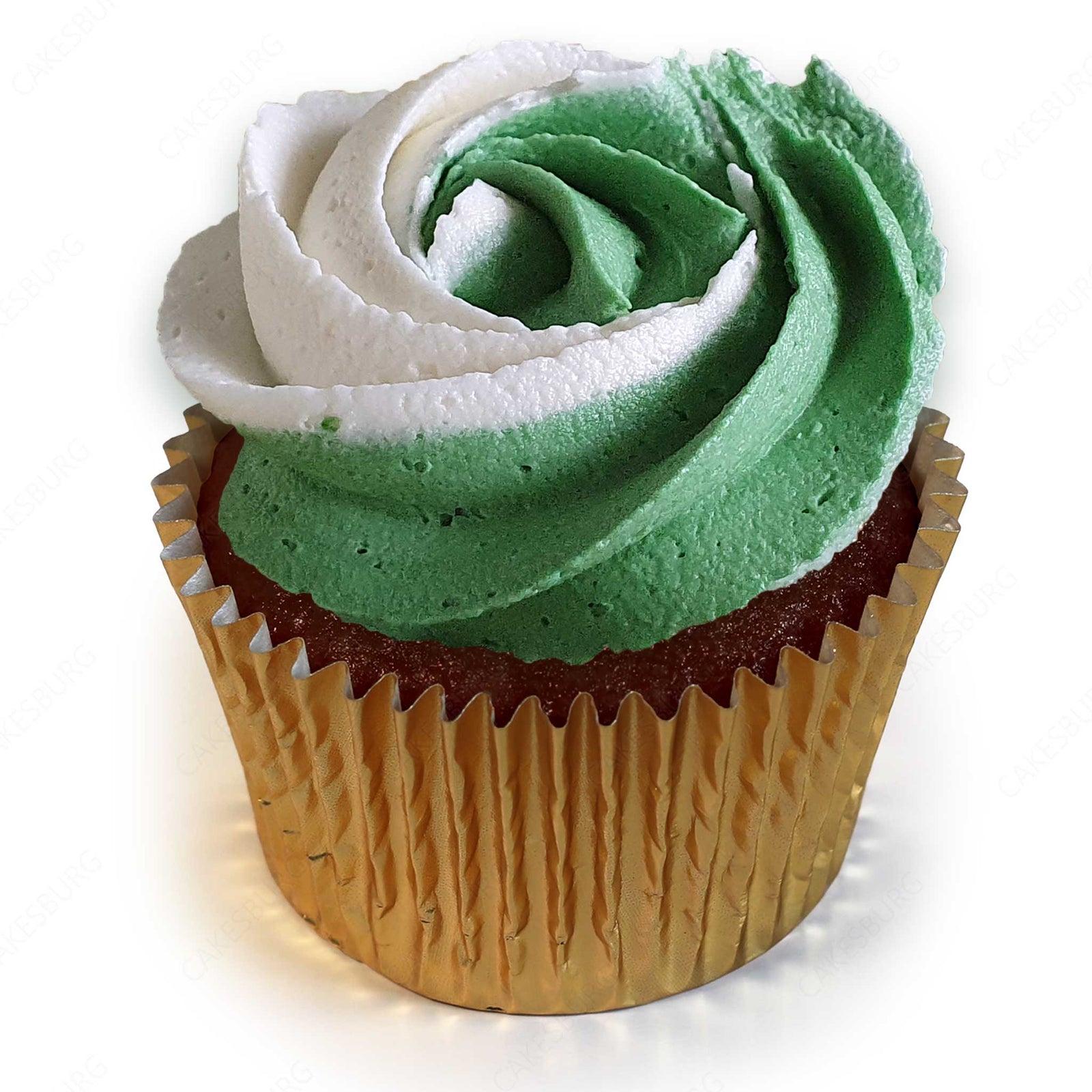 Premium Plain Green Wave Cupcake Box