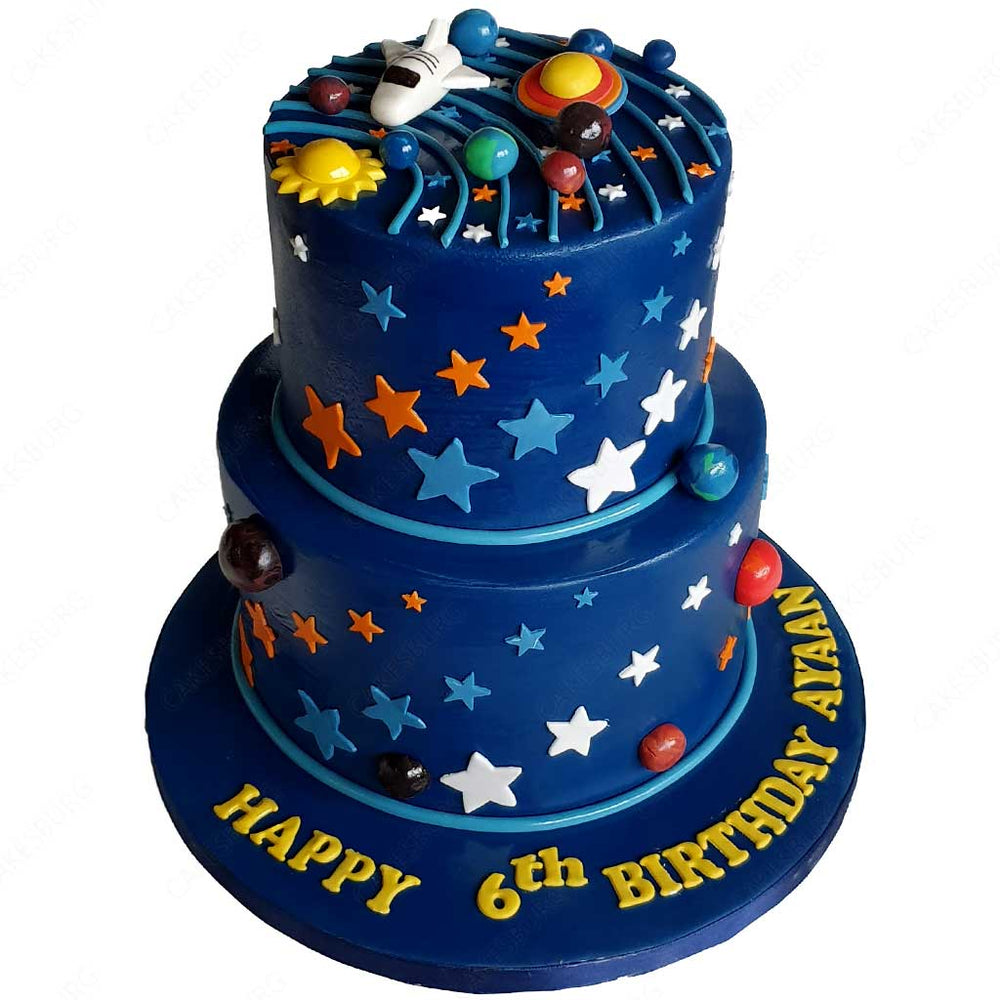 Model Solar System Cake Solar System Cake Topper With Astronaut And
