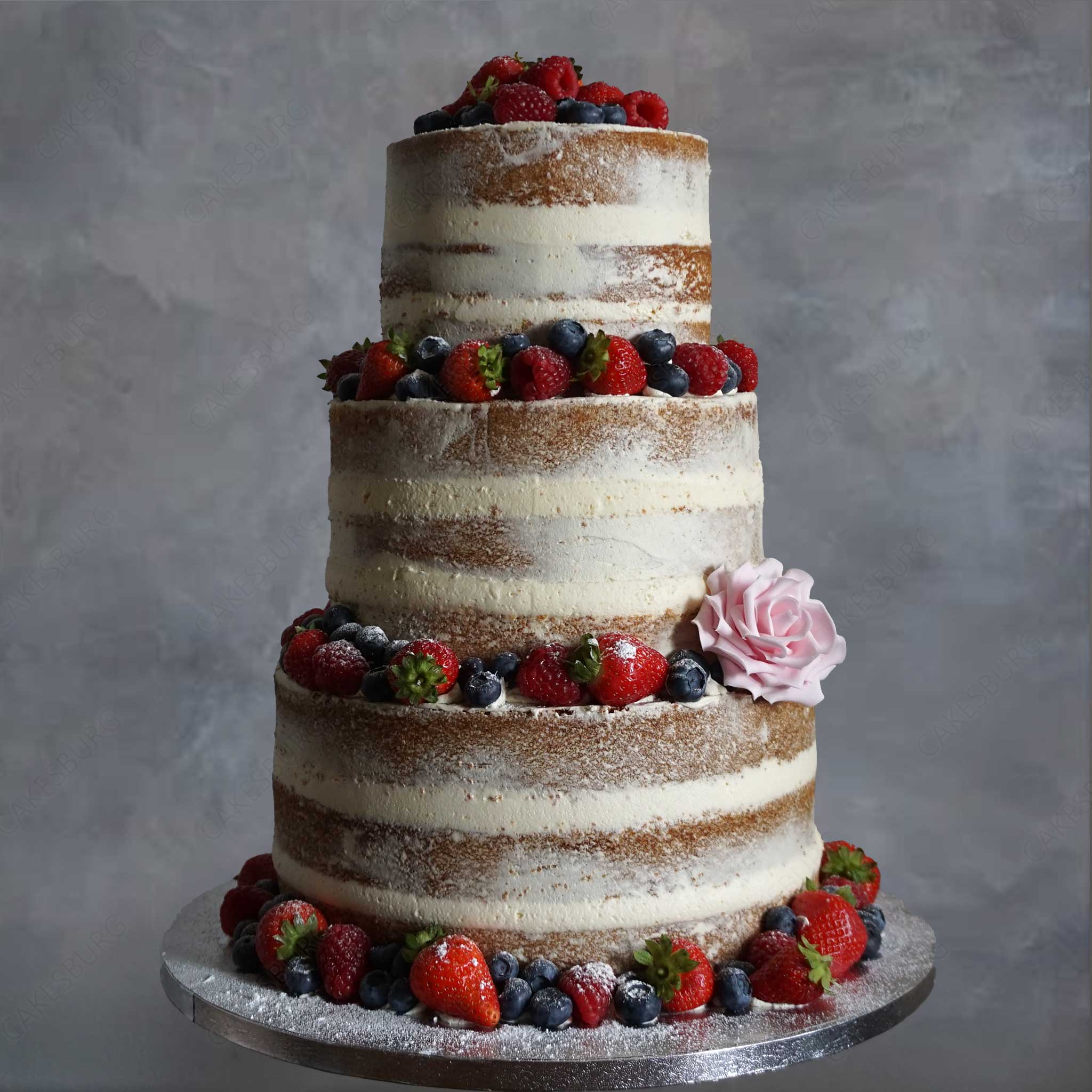 Unfrosted Wedding Cakes Semi Naked 3 Tier Wedding Cake Order Online