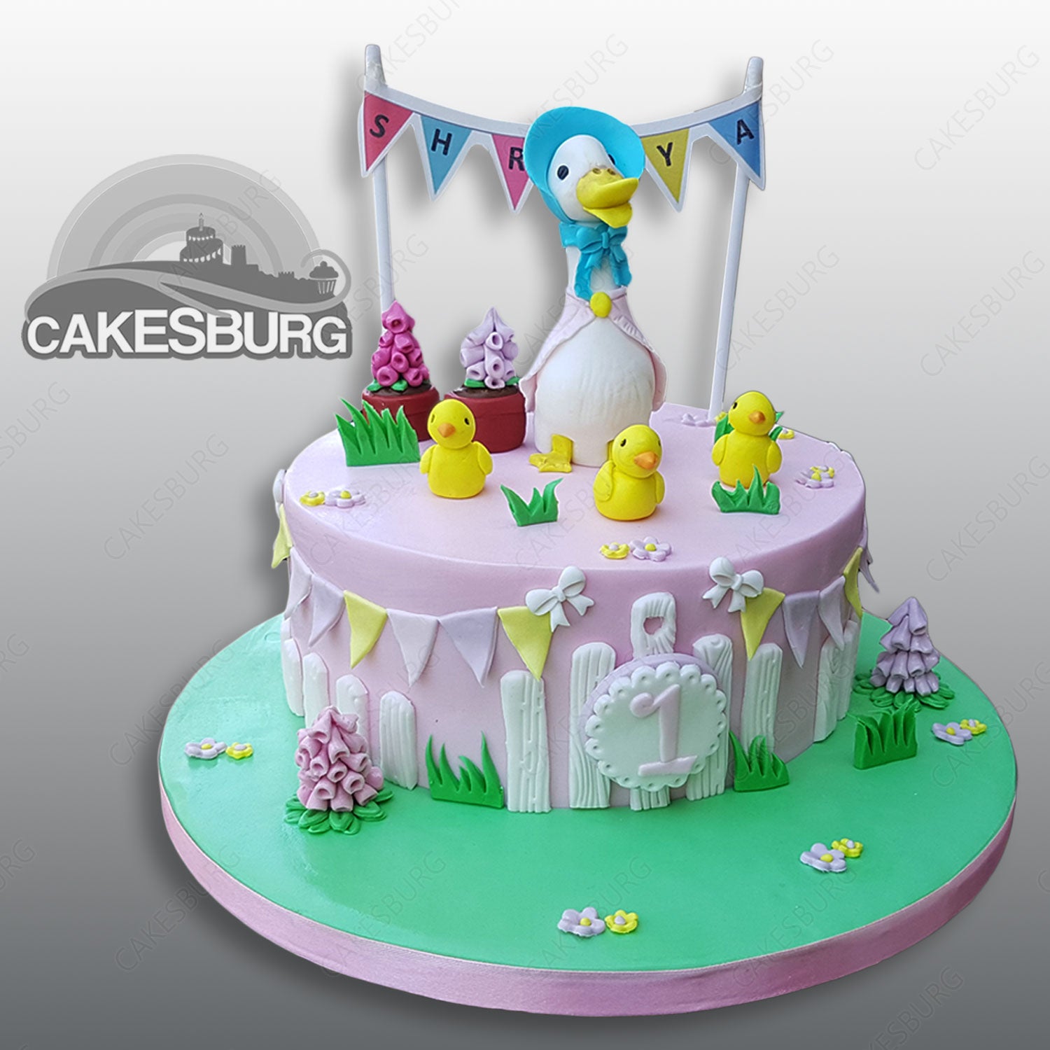 Jemima Puddle Duck & ducklings Cake #1